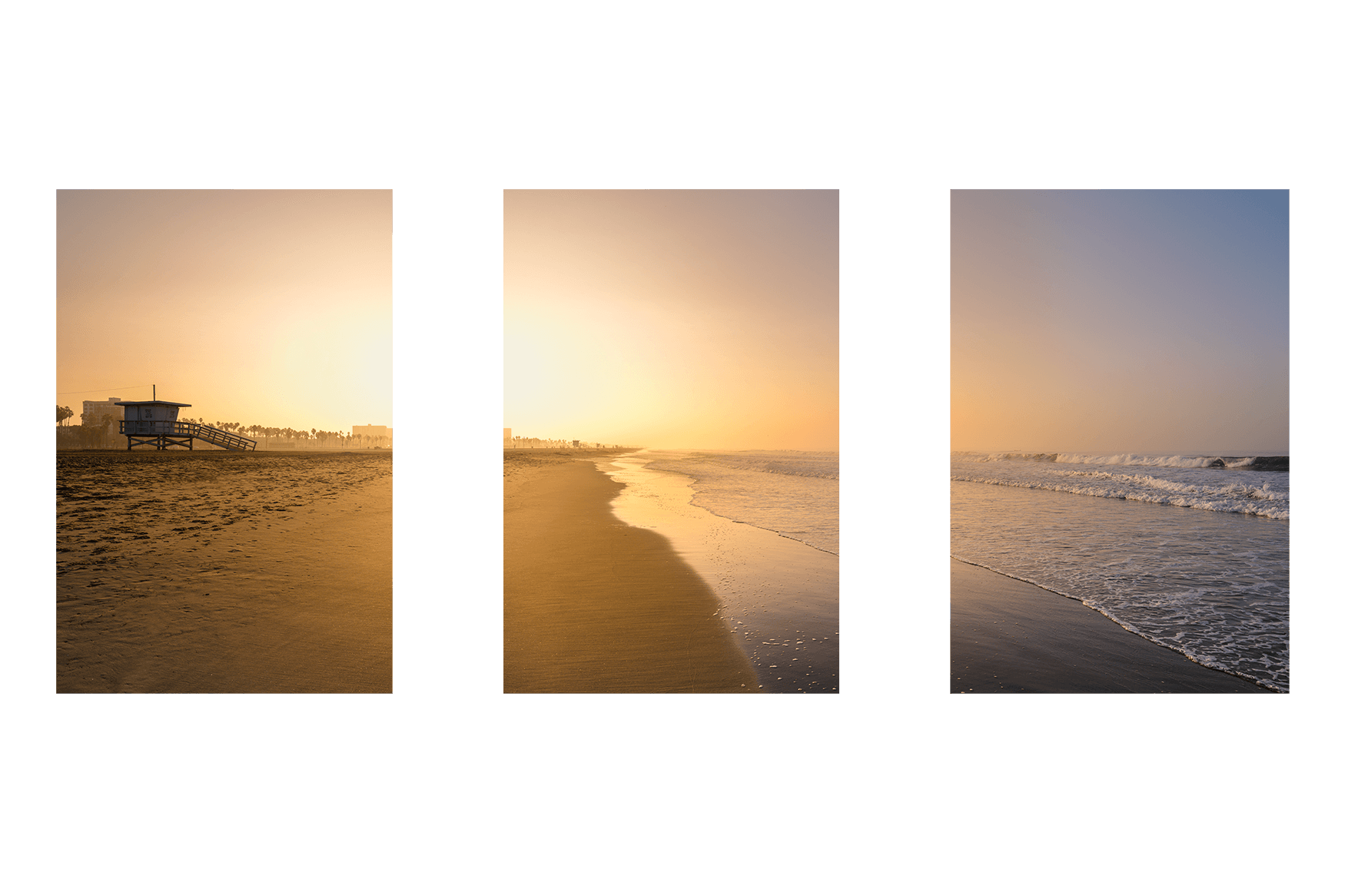 Santa Monica Beach Triptych Artwork - Kincaid Galleries